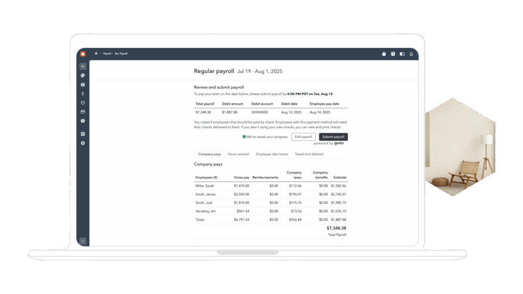 Integrated Payroll for Interior Designers